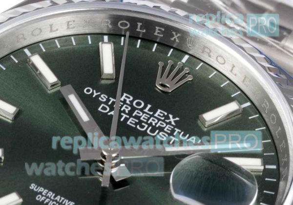 Clean Factory Super Clone Rolex Datejust 36mm Green Dial 3235 Stainless ...