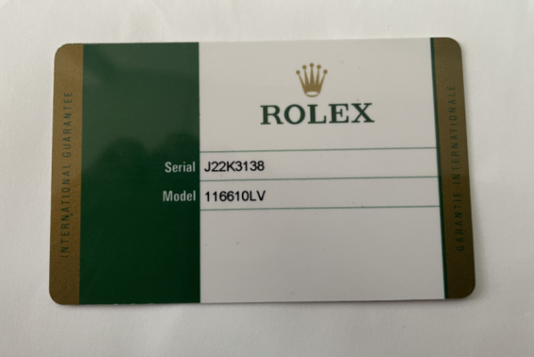 Rolex Warranty Card Replacement Rolex Watch Warranty UV Card Only ...
